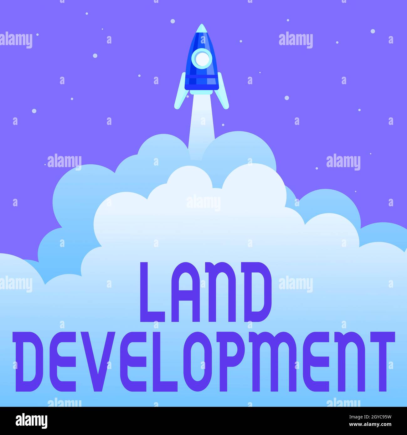 Text caption presenting Land Development, Concept meaning process of ...