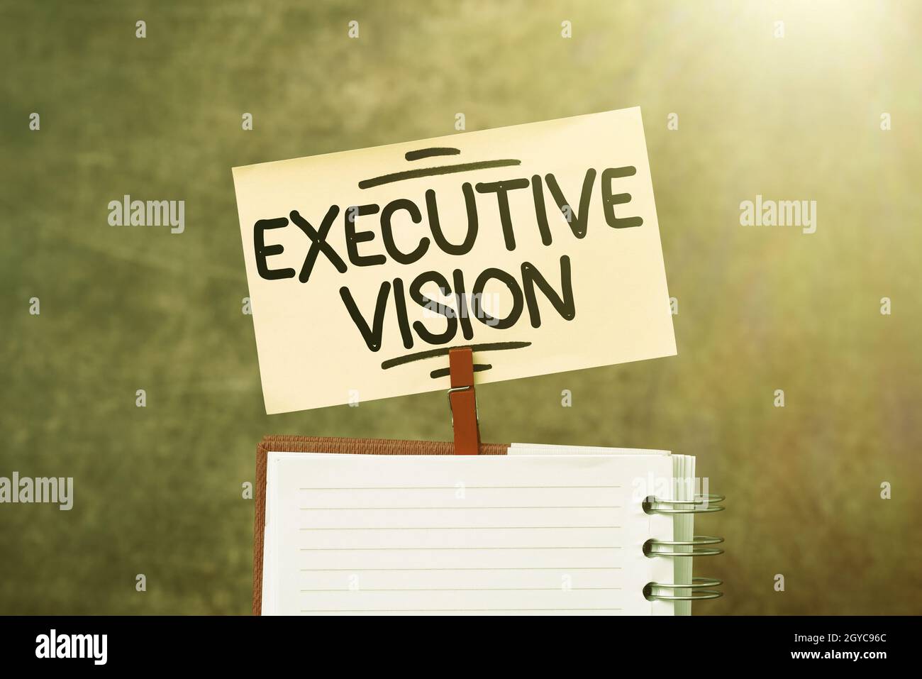 Handwriting text Executive Vision, Concept meaning inspires those ...