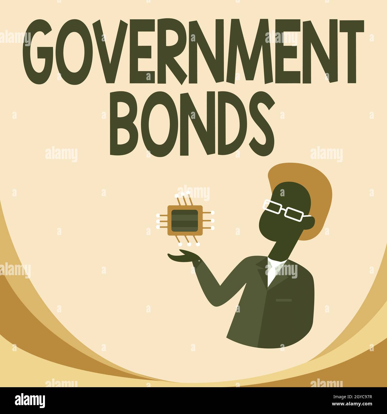 Text caption presenting Government Bonds, Word Written on debt security ...