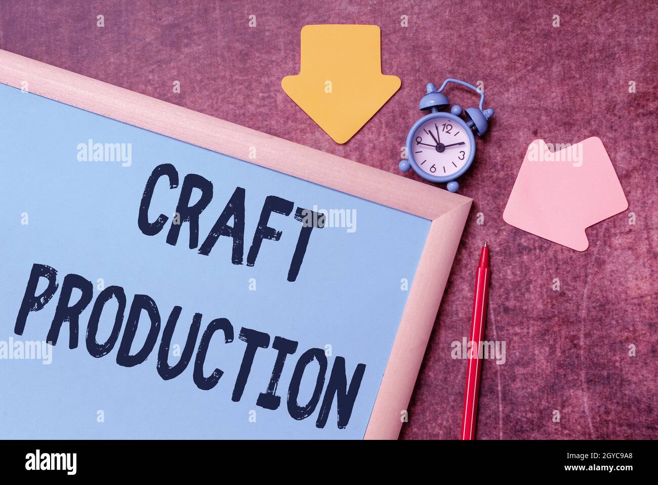 Handwriting text Craft Production, Concept meaning process of ...