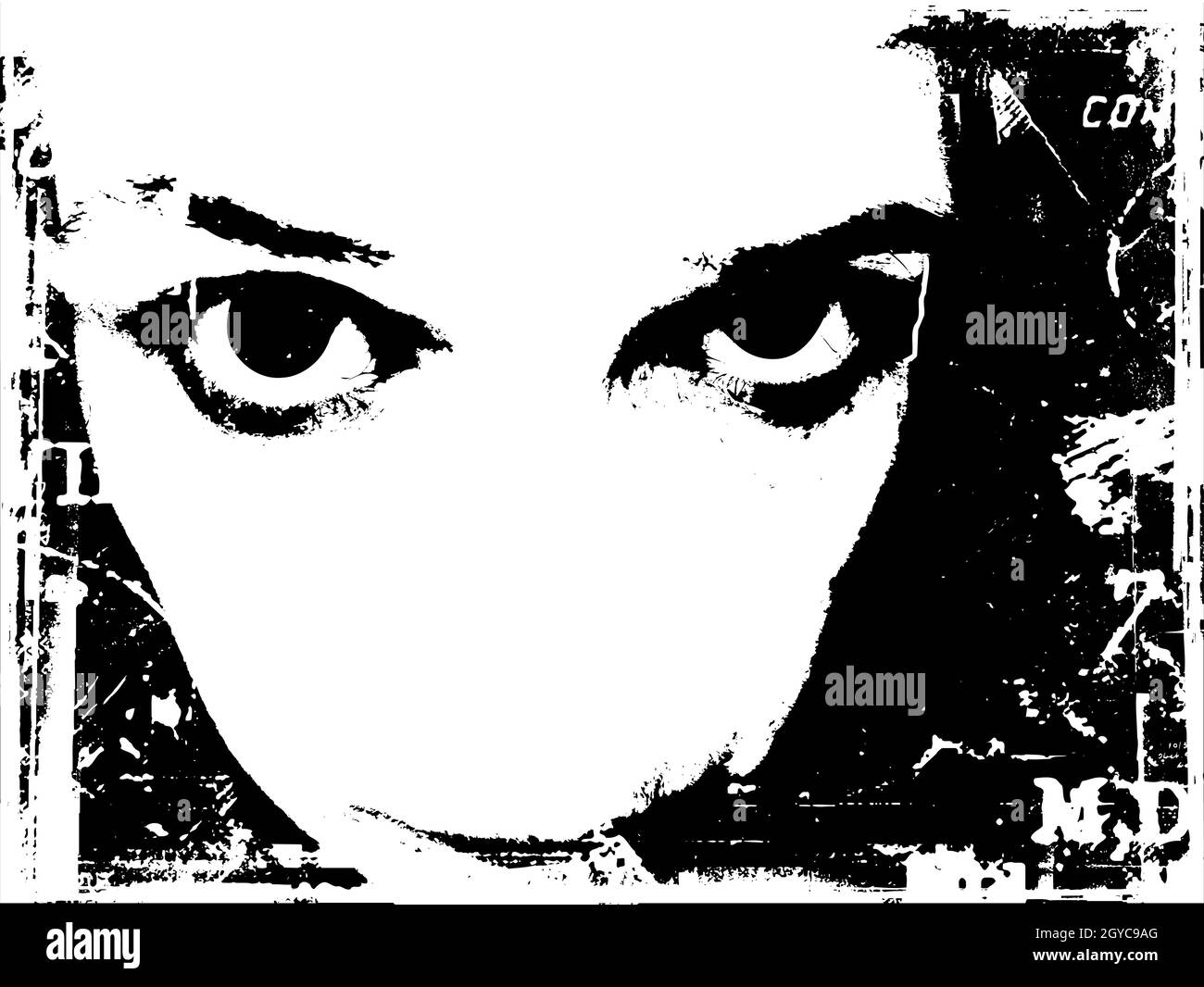 Grunge style image of a female face Stock Photo - Alamy