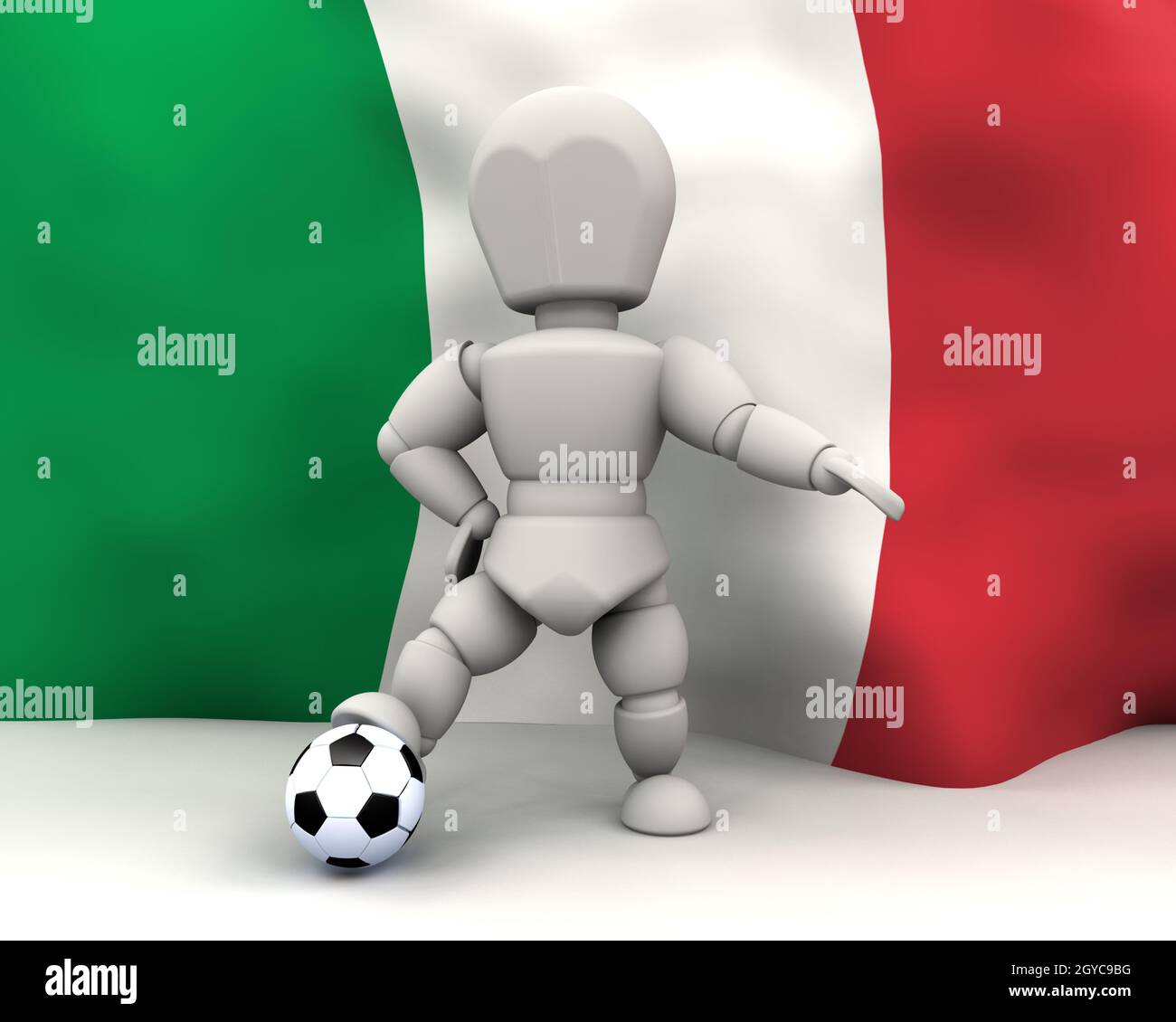 3D render of man with football Stock Photo - Alamy
