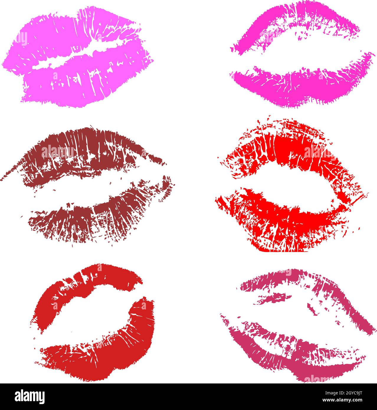 Various lipstick prints Stock Photo - Alamy