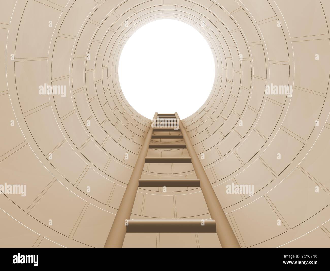 3D render of a ladder leading out of a hole Stock Photo - Alamy