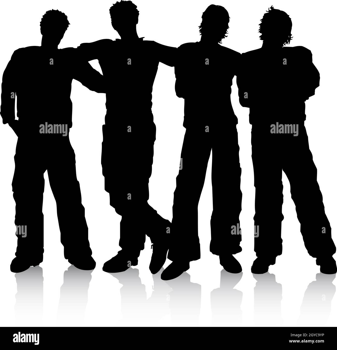 Vector silhouettes friends Cut Out Stock Images & Pictures - Alamy