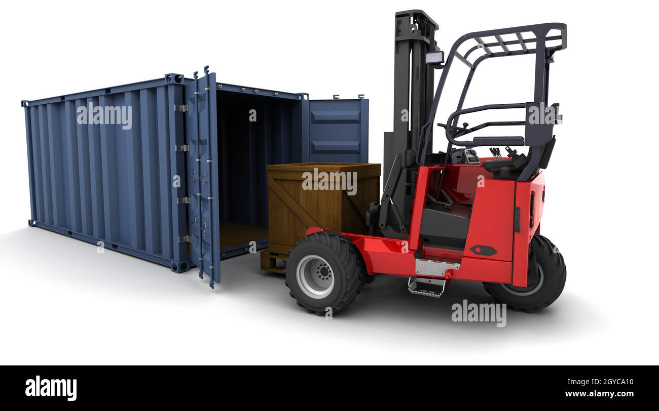 Container forklift shipping packaging Cut Out Stock Images & Pictures ...