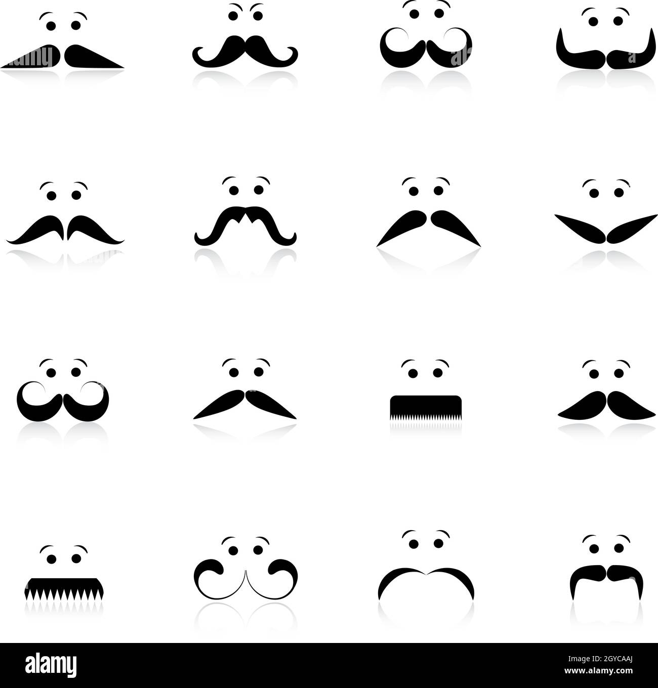 Collection of different funny moustache faces Stock Photo - Alamy