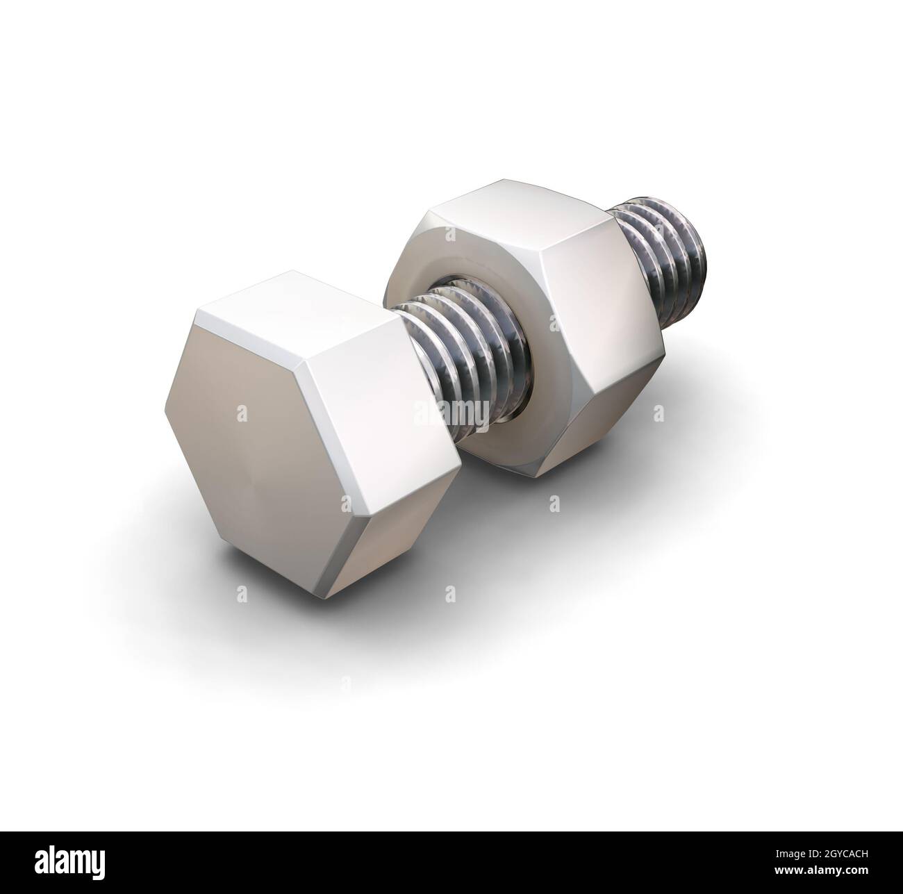 3D render of a nut and bolt Stock Photo - Alamy