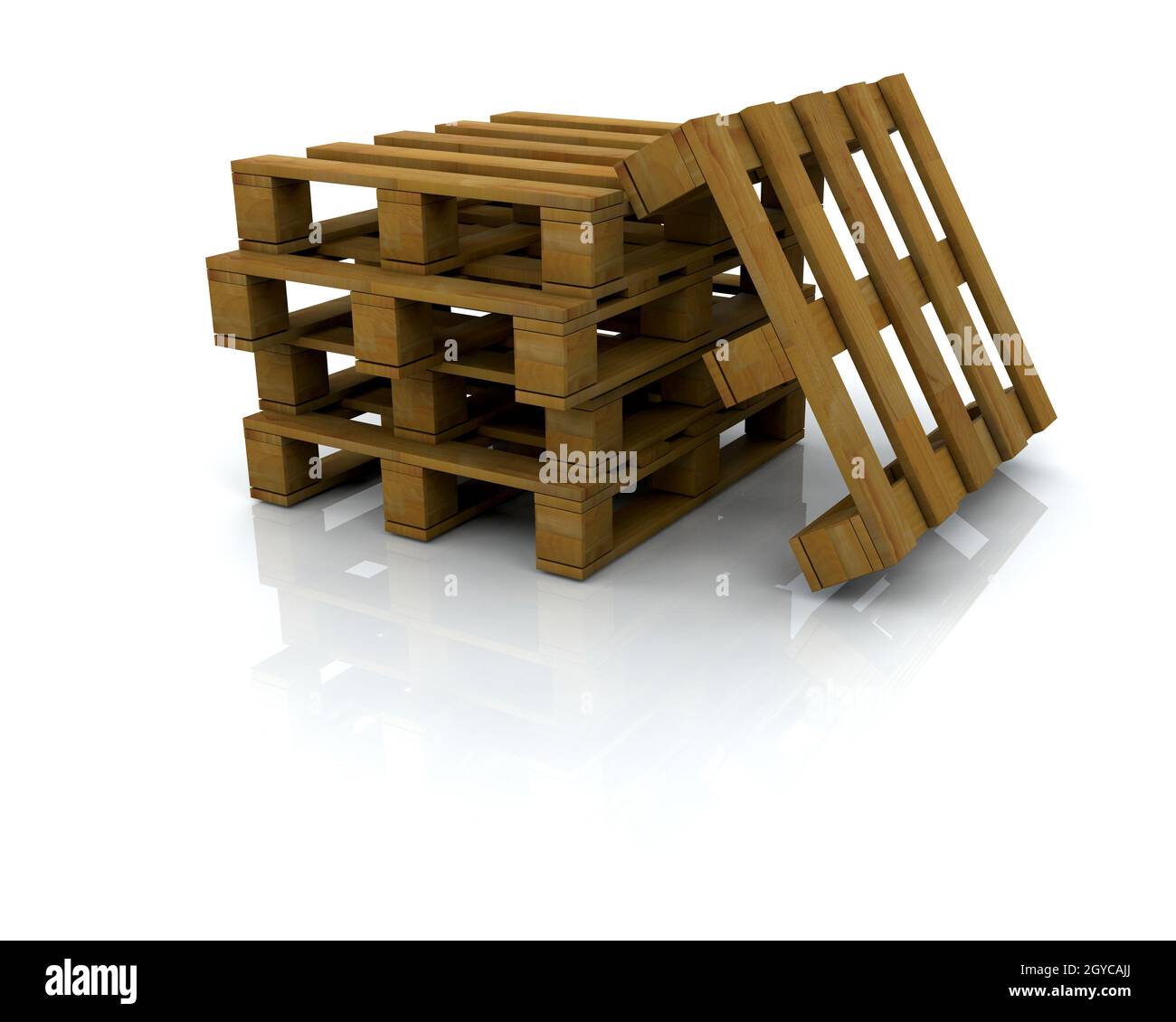 3D render of a stack of pallets Stock Photo - Alamy