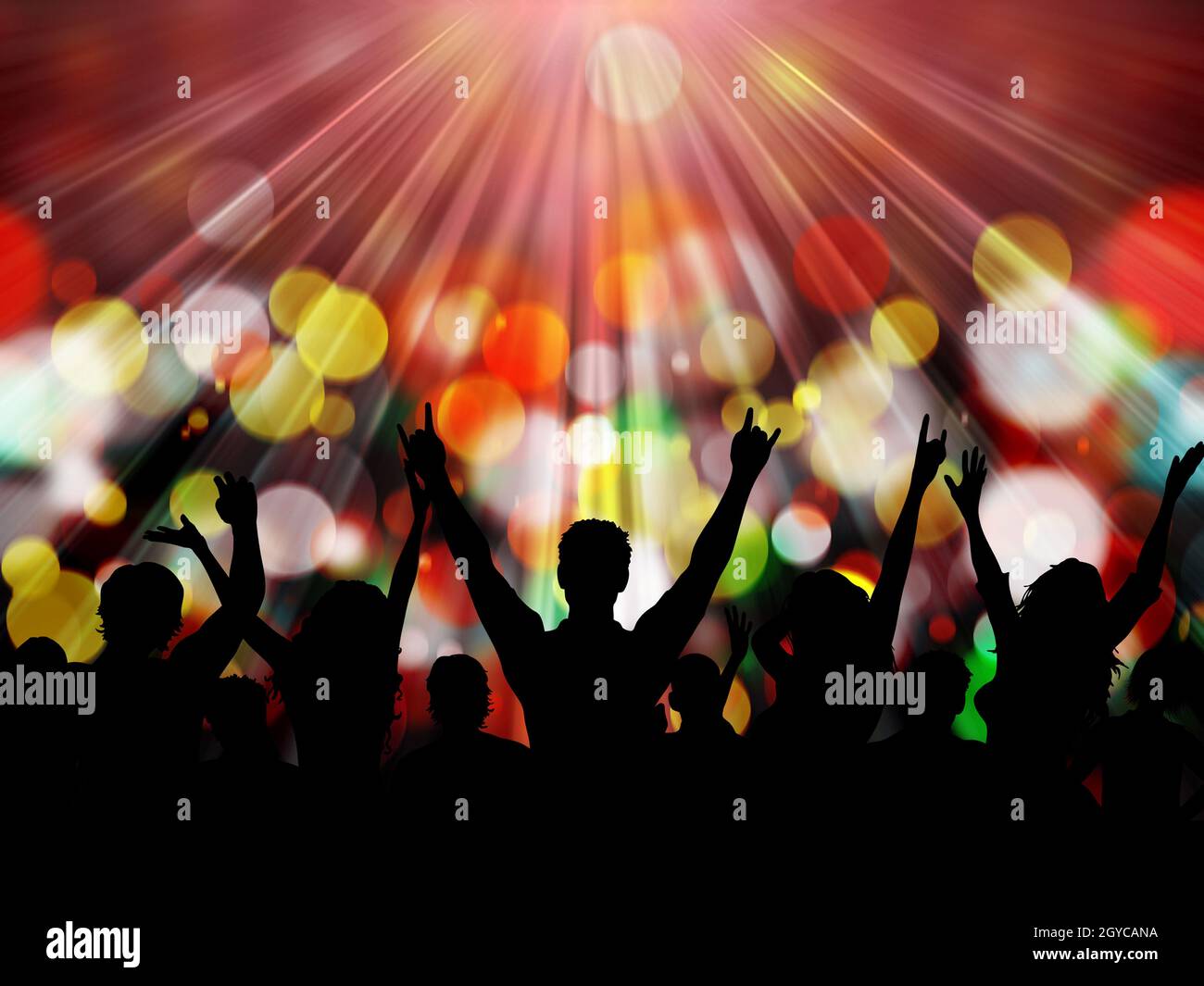 Silhouette of a party crowd Stock Photo - Alamy