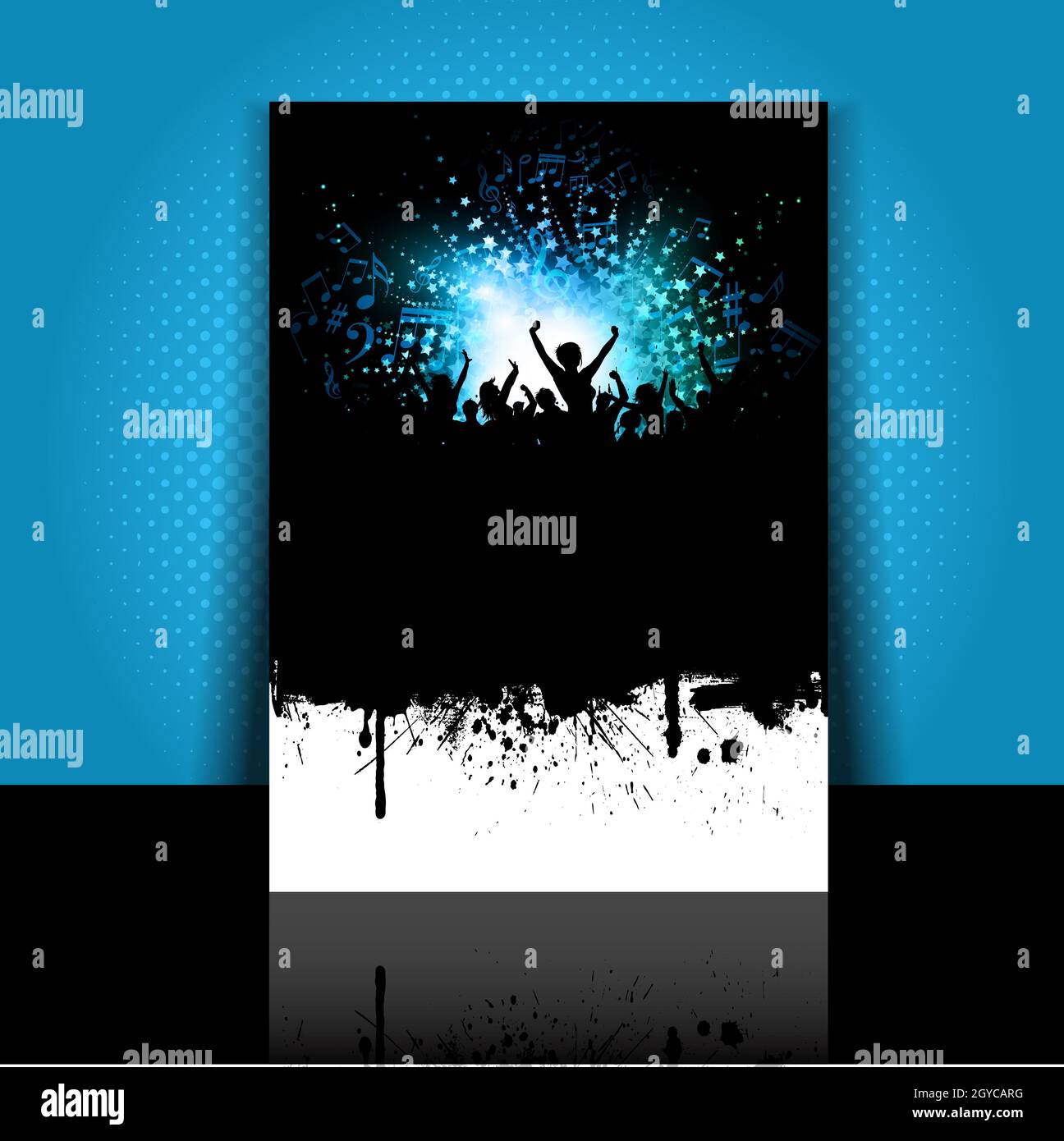 Layout for a grunge style design of a party flyer Stock Photo - Alamy