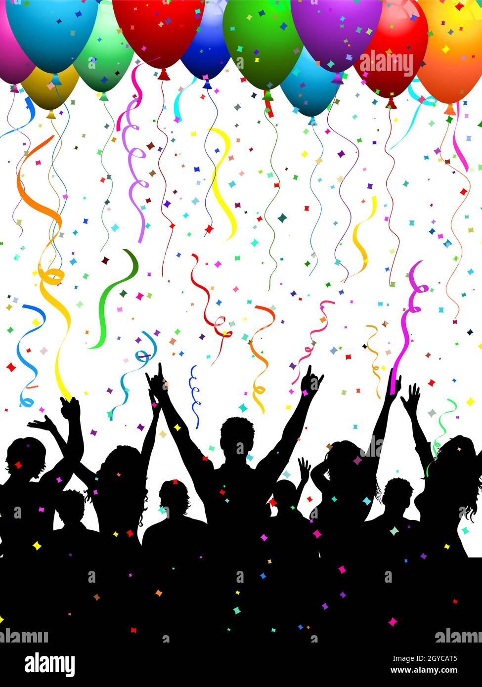 Confetti balloons crowd hi-res stock photography and images - Alamy