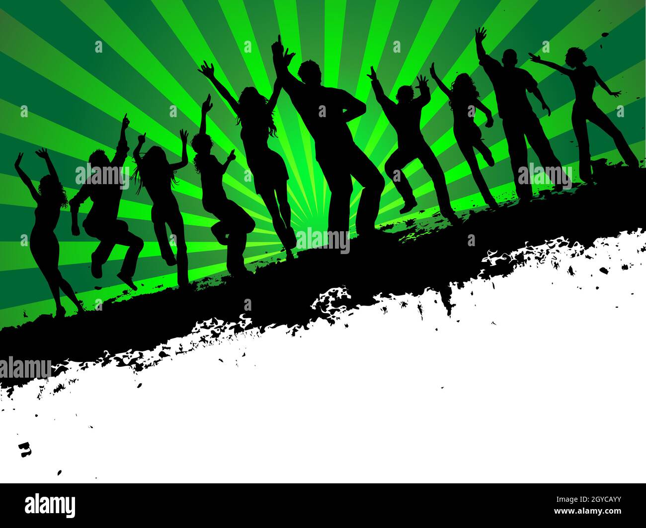 Silhouettes of people dancing on grunge background Stock Photo - Alamy