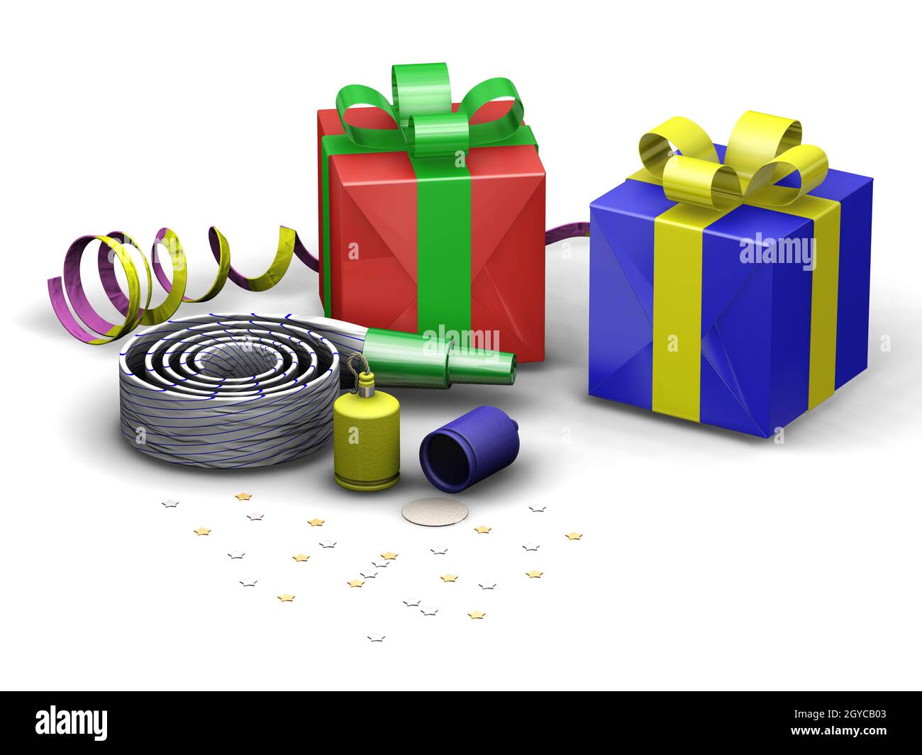 3d party popper confetti hi-res stock photography and images - Alamy