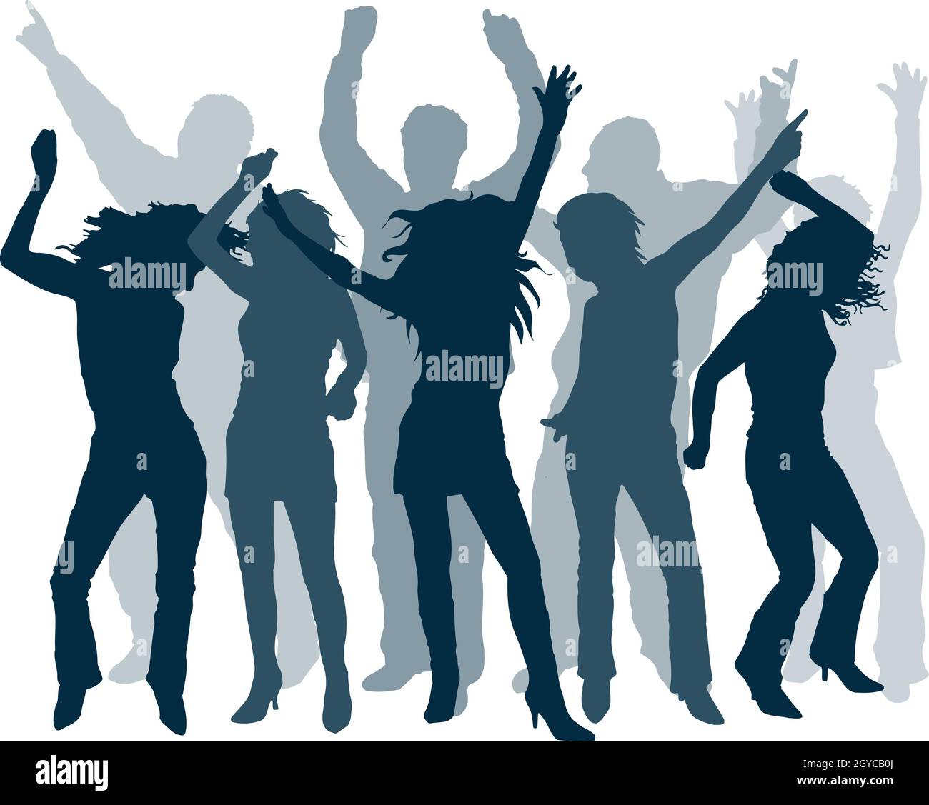 Disco dance silhouettes Cut Out Stock Images & Pictures - Alamy