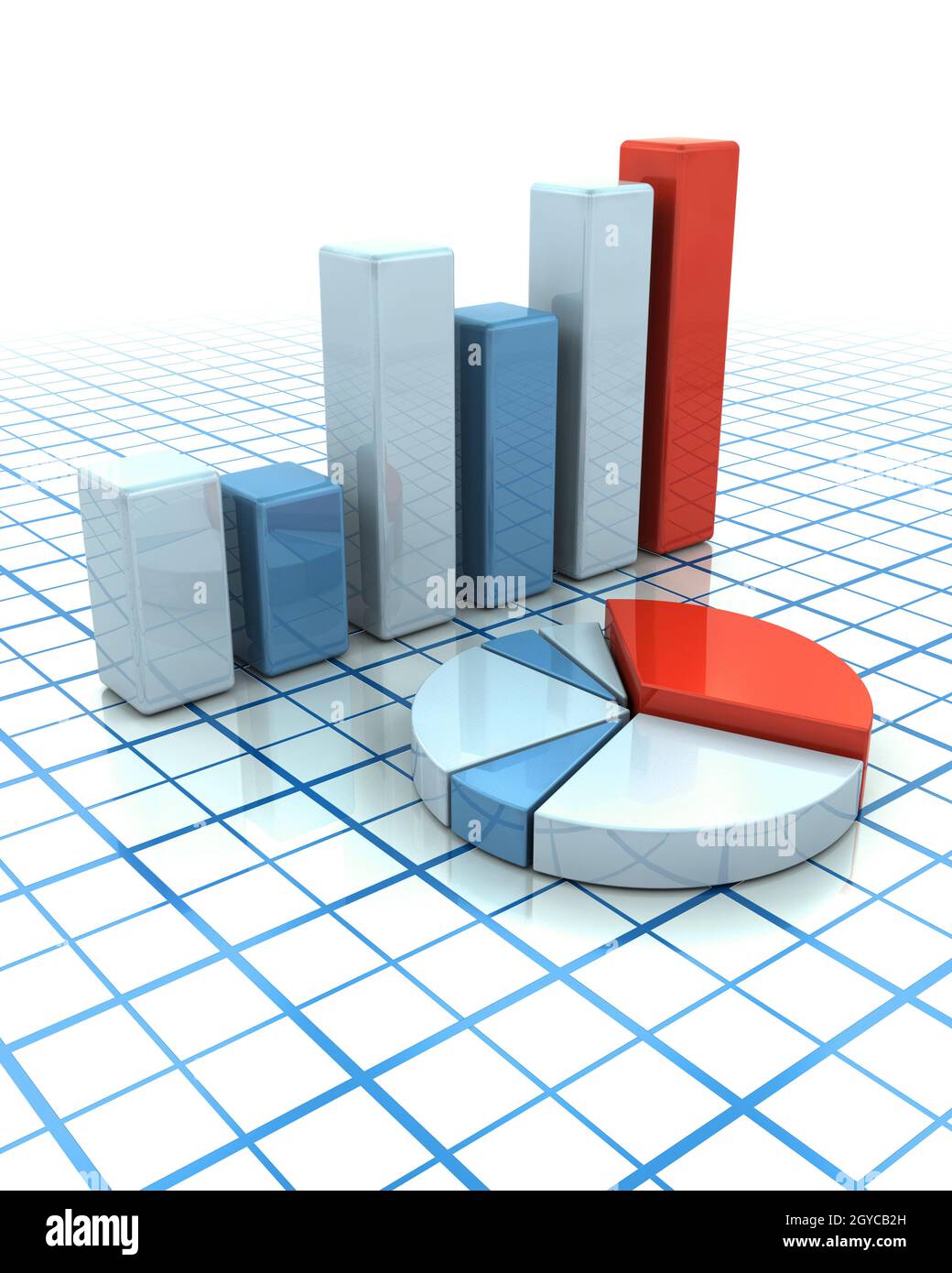 3d render bar chart pie hi-res stock photography and images - Alamy