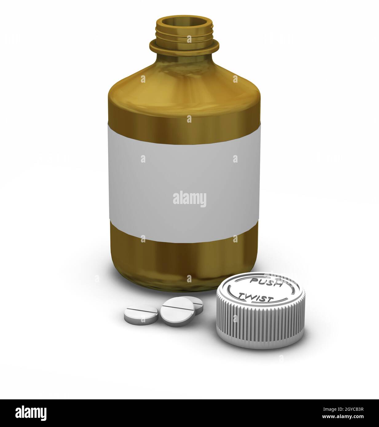 3D render of a bottle of tablets Stock Photo - Alamy