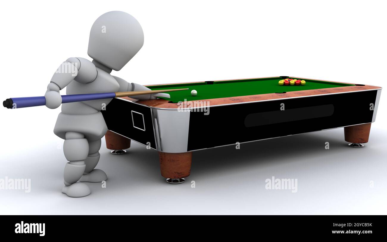 3D render of a man playing pool Stock Photo - Alamy