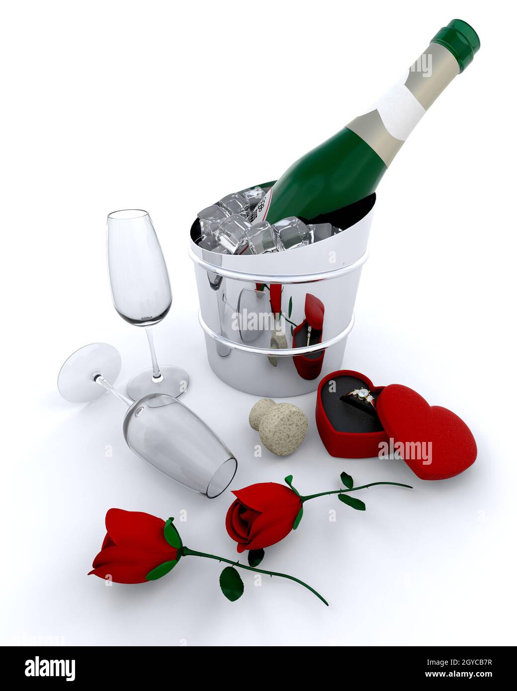 Romantic items for marriage proposal Stock Photo - Alamy