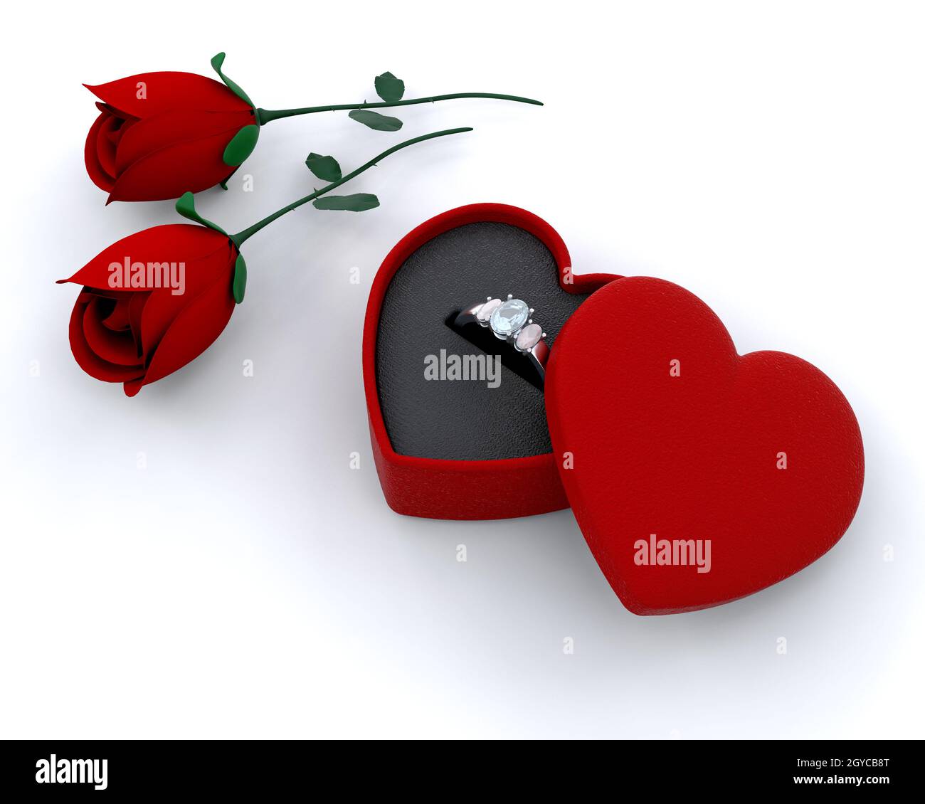 Engagement ring with roses Stock Photo - Alamy