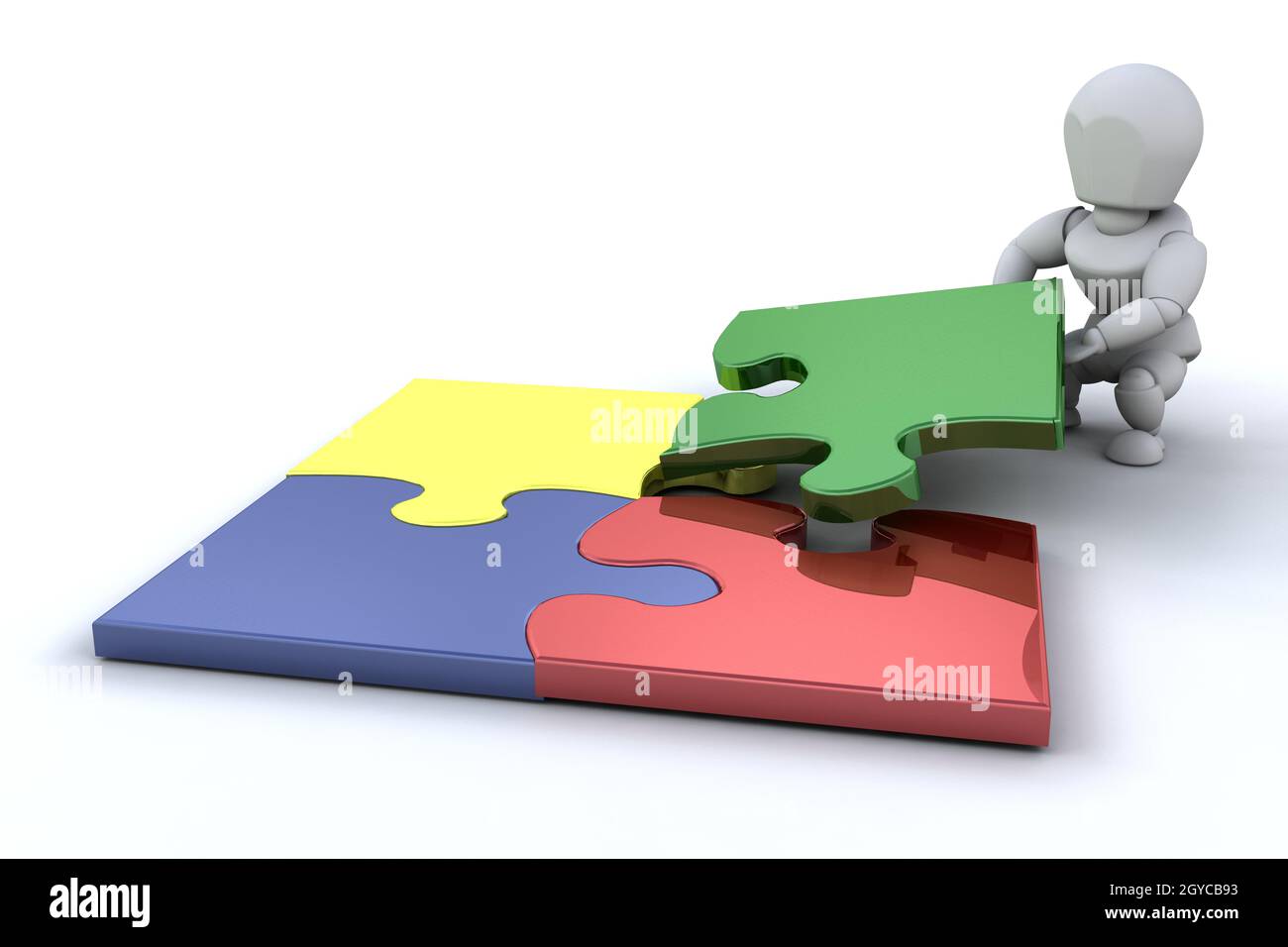 Someone connecting puzzle pieces Stock Photo - Alamy