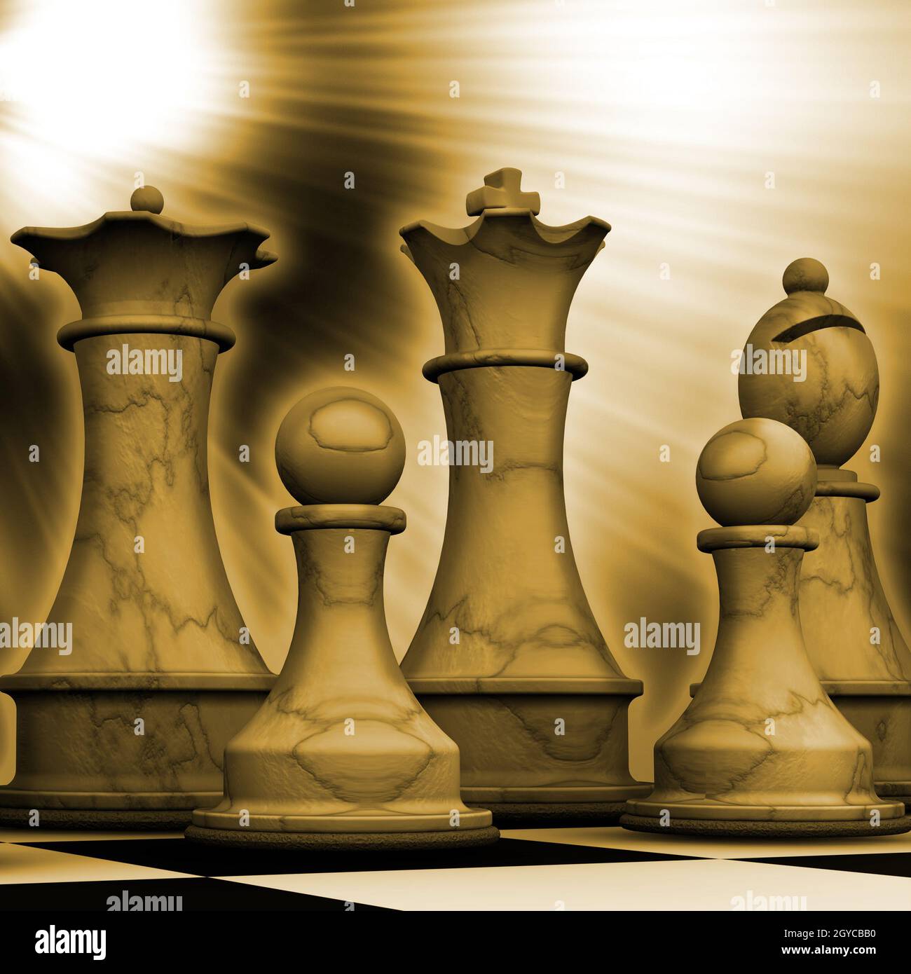 3D render of chess pieces Stock Photo - Alamy