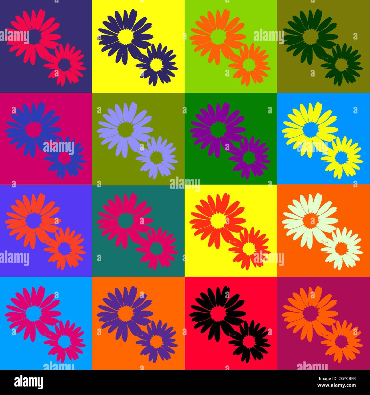 Retro daisy background Stock Photo - Alamy