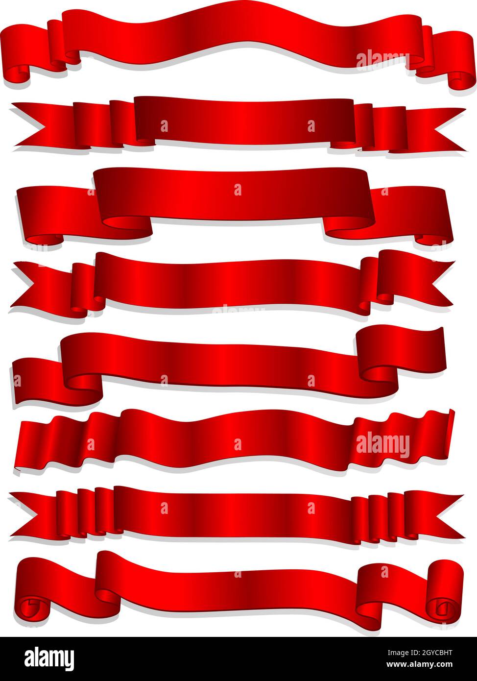 Collection of red banners and scrolls Stock Photo - Alamy