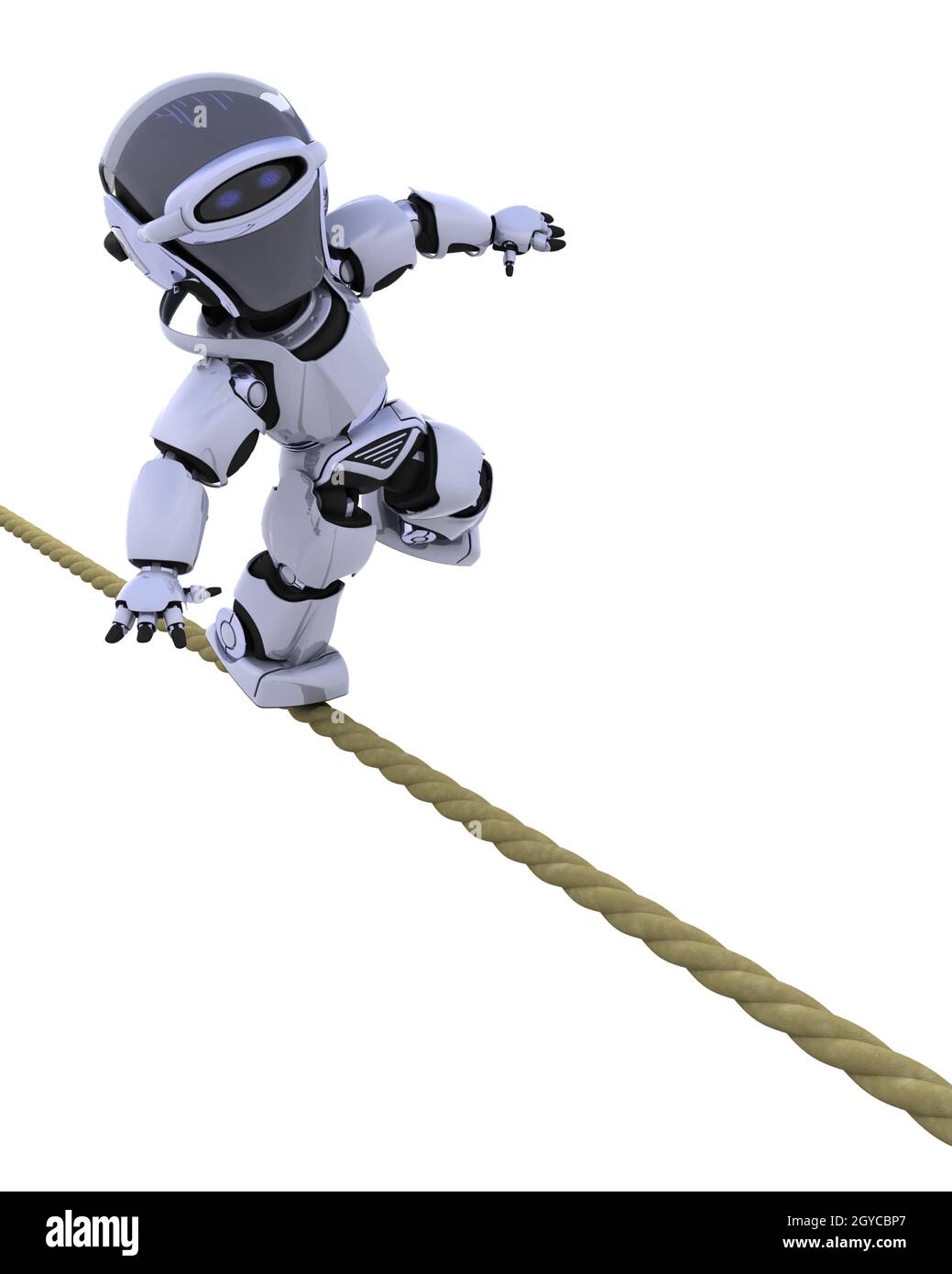 3D render of a robot balancing on a tight rope Stock Photo - Alamy