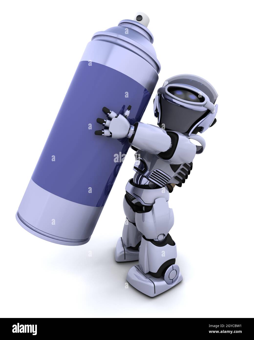 3D render of a robot with spray can Stock Photo - Alamy