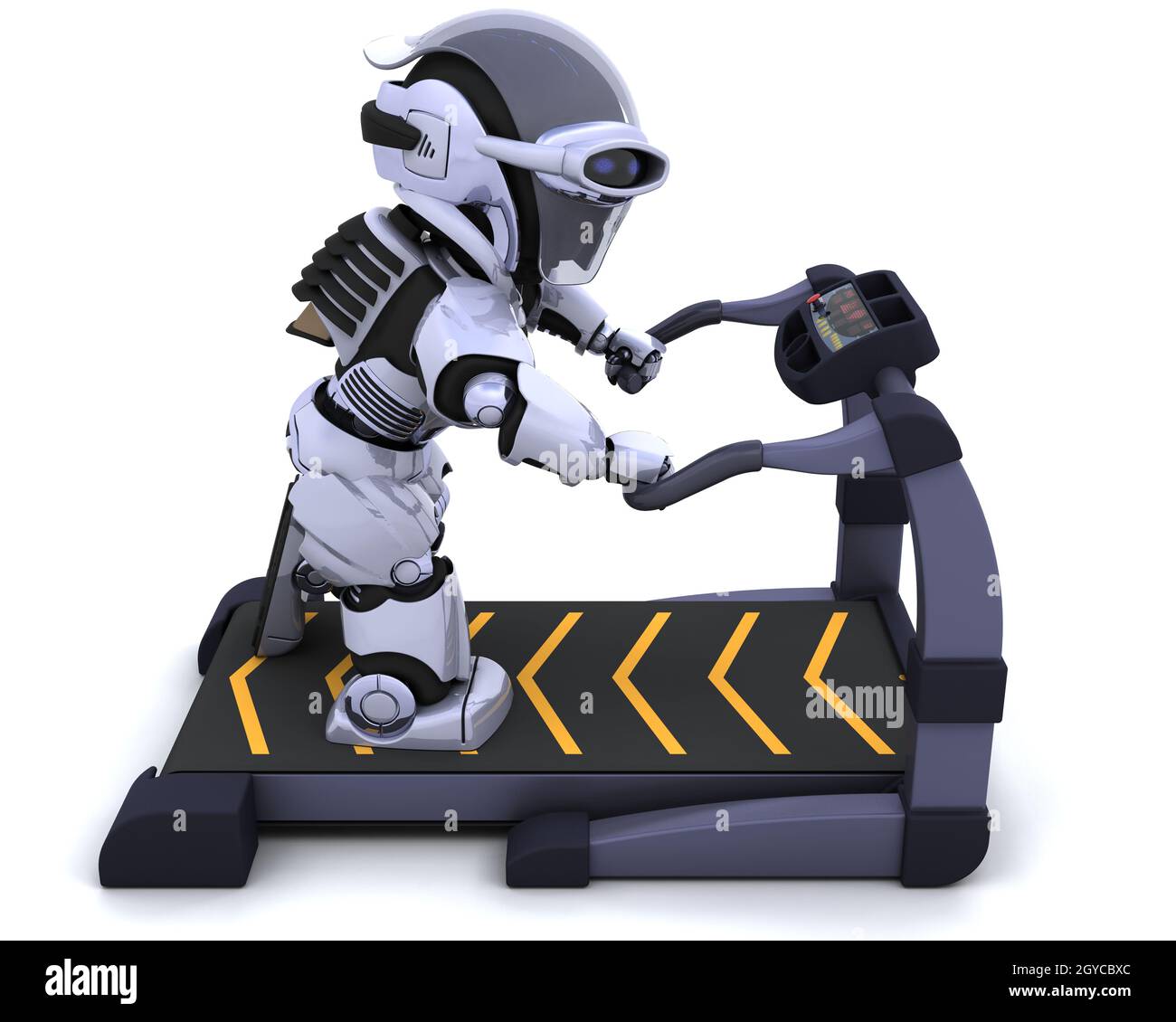 3D render of a robot on a treadmill Stock Photo - Alamy