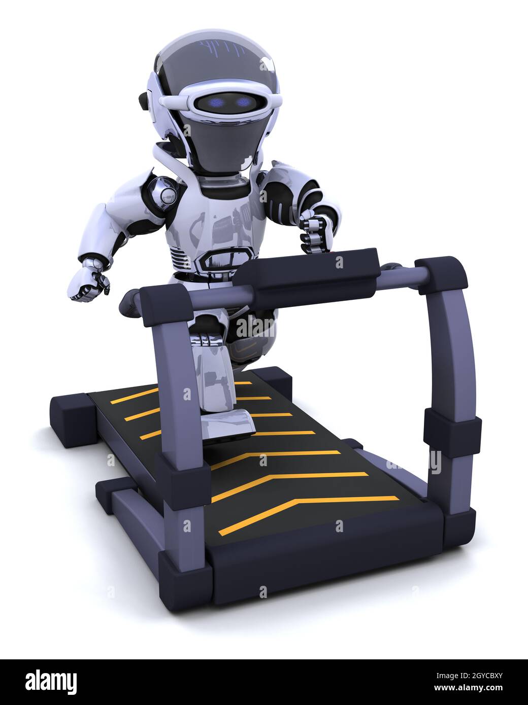 3D render of a robot on a treadmill Stock Photo - Alamy