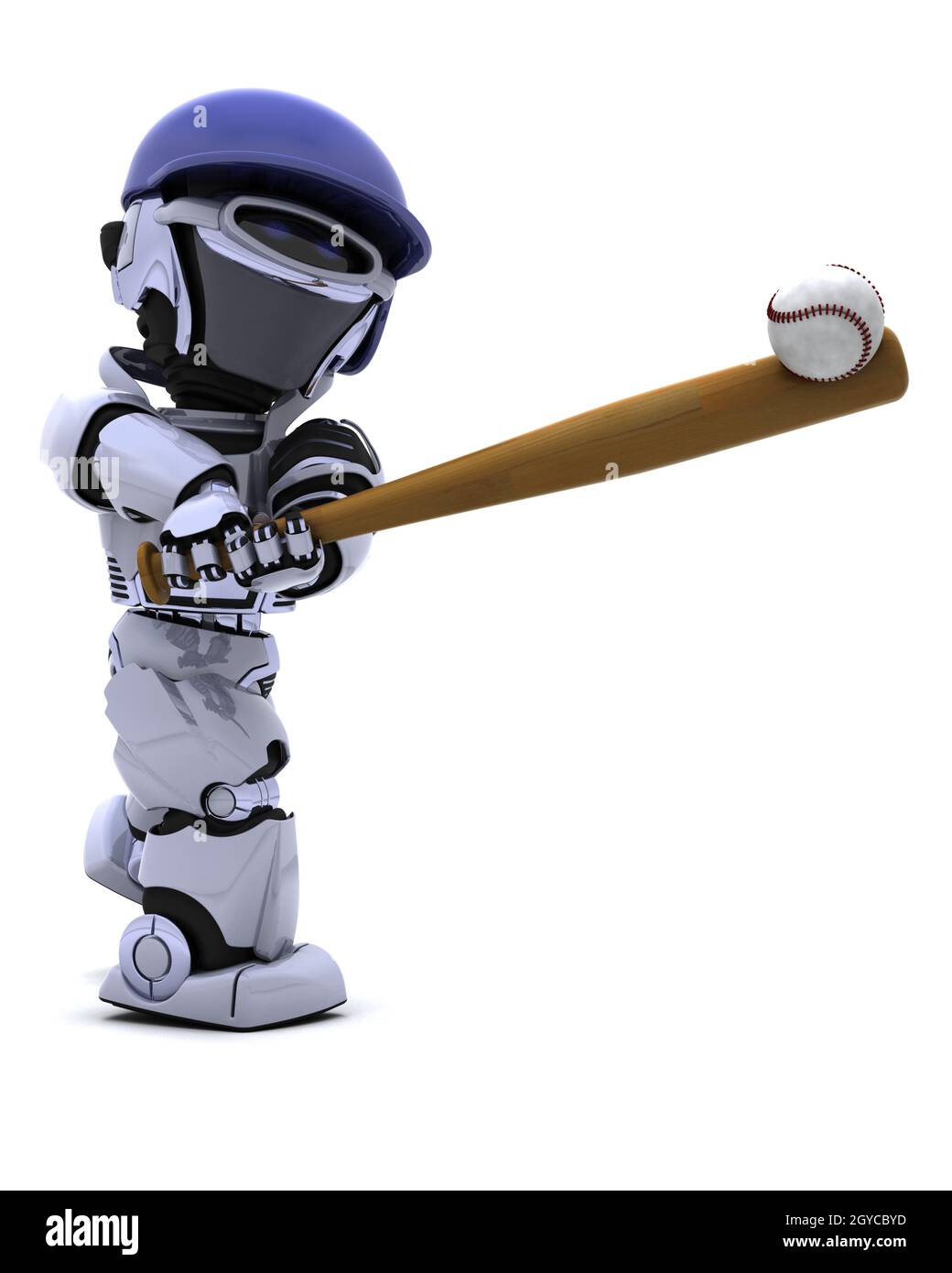 3D render of a Robot playing baseball Stock Photo - Alamy