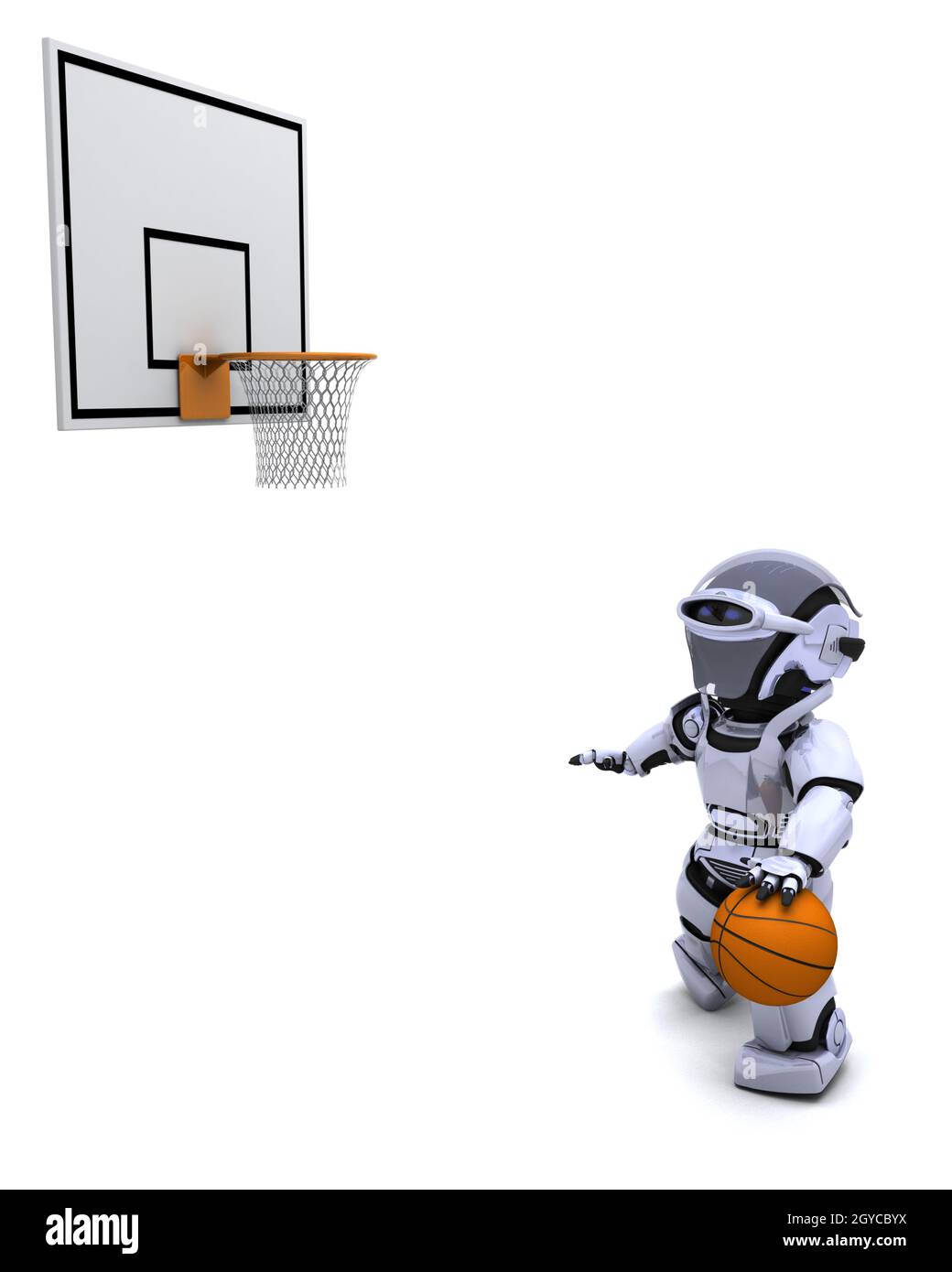 3D render of a Robot playing basketball Stock Photo - Alamy
