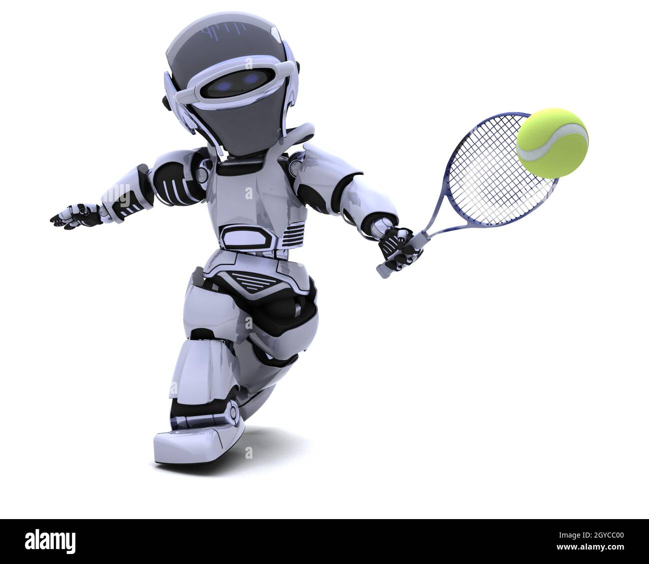 3D render of a Robot playing tennis Stock Photo - Alamy