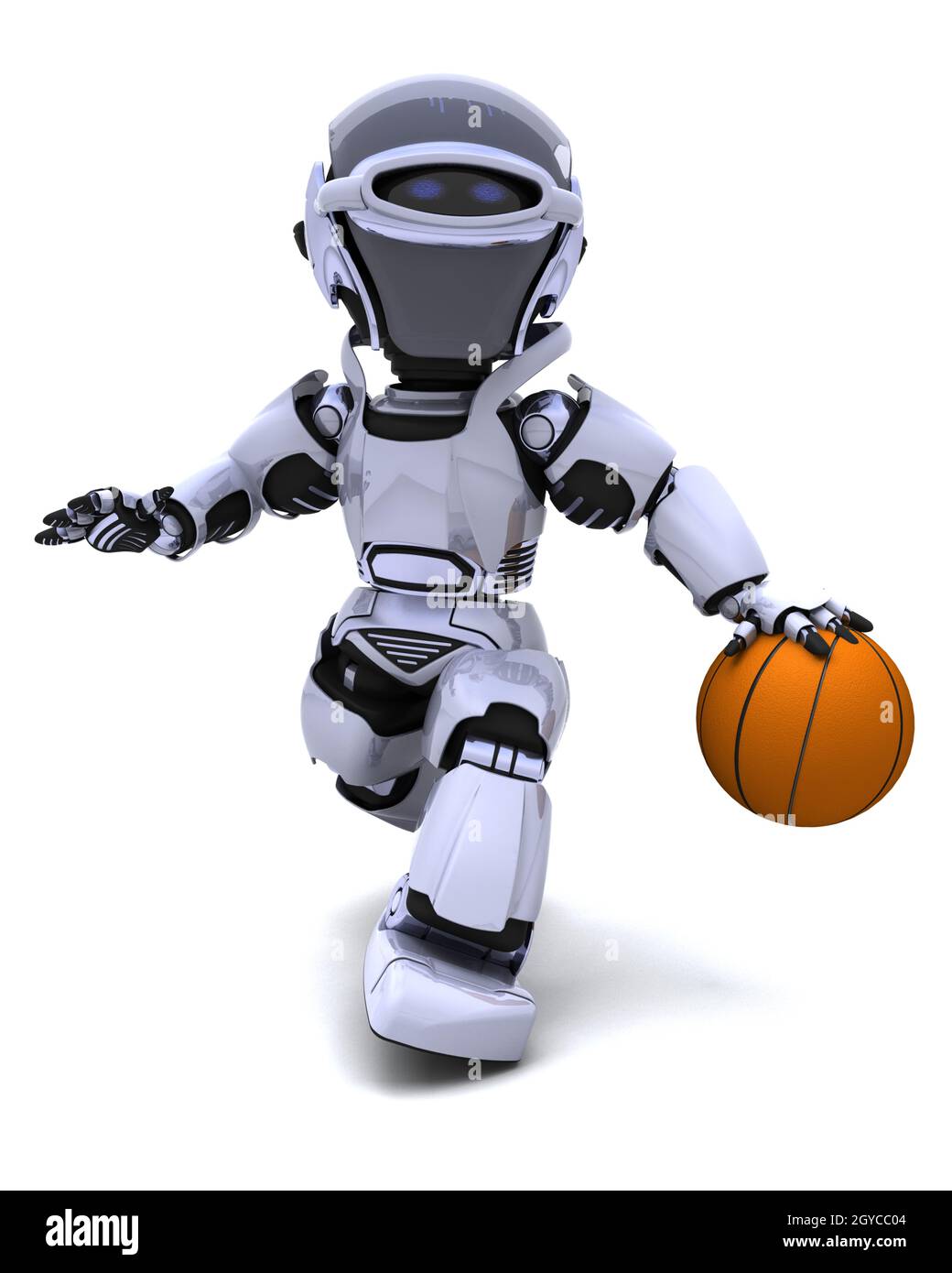 3D render of a Robot playing basketball Stock Photo - Alamy