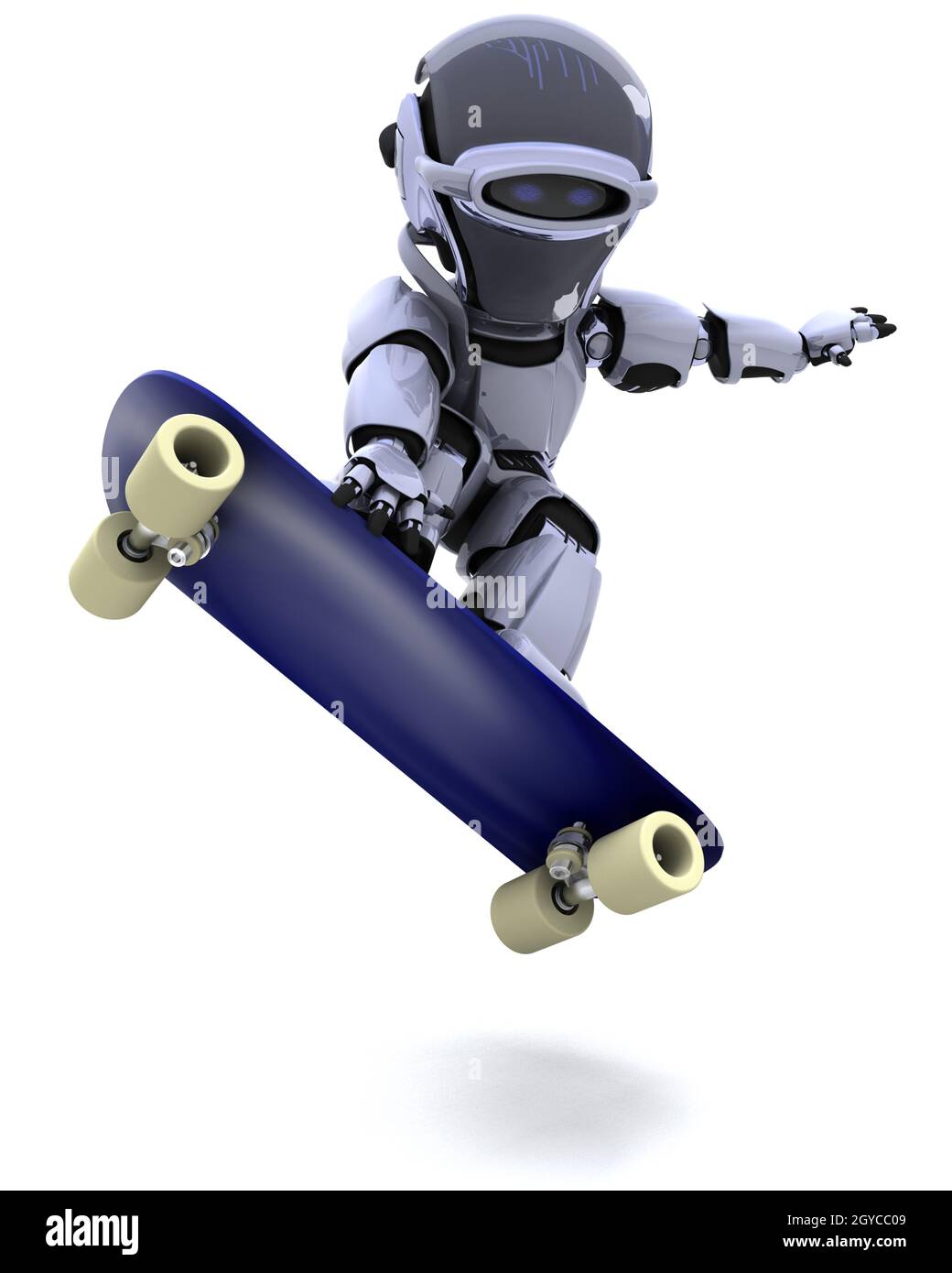 3D render of a Robot with skateboard Stock Photo - Alamy