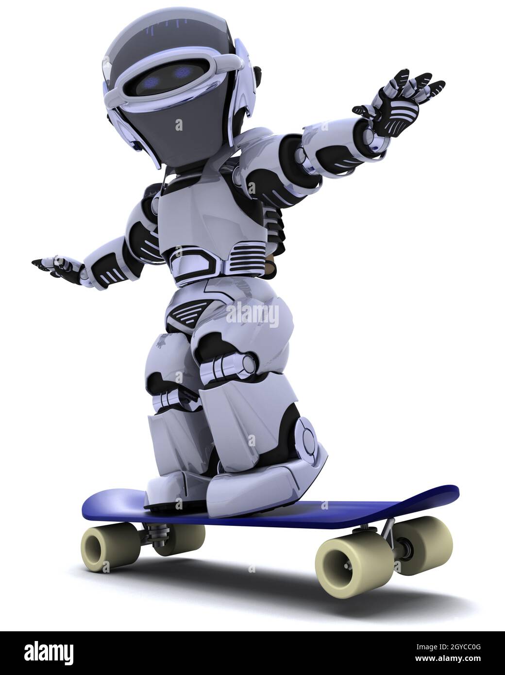 3D render of a Robot with skateboard Stock Photo - Alamy