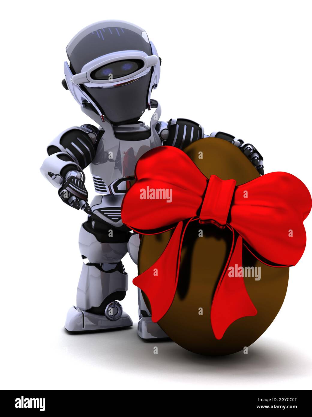 3D Render of a Robot with an easter egg Stock Photo - Alamy