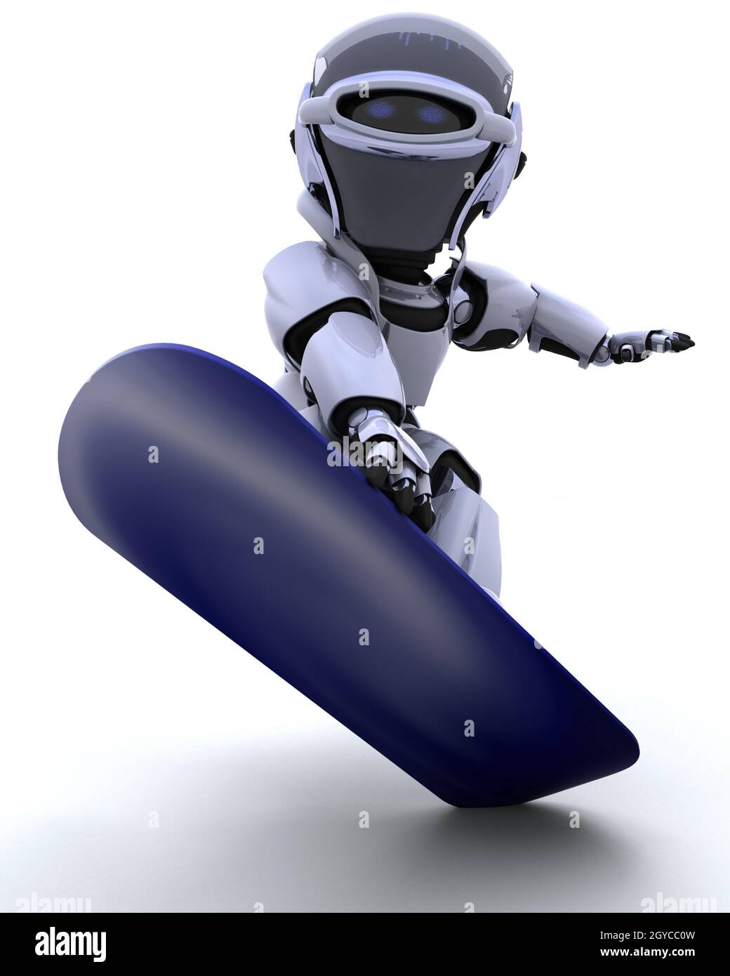 3D render of a Robot with snowboard Stock Photo - Alamy