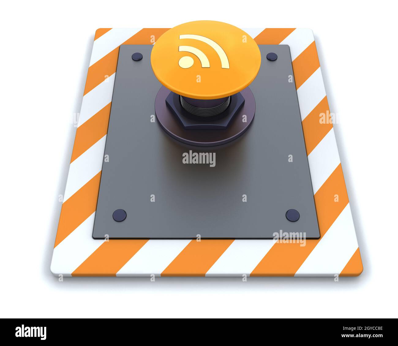 3d render of push button with symbol Stock Photo - Alamy