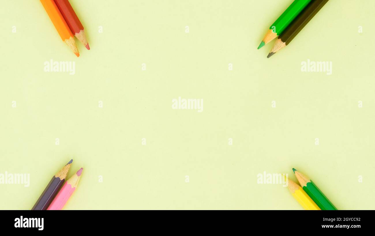 Color pencil background photography. Multi colored pencil pointing ...