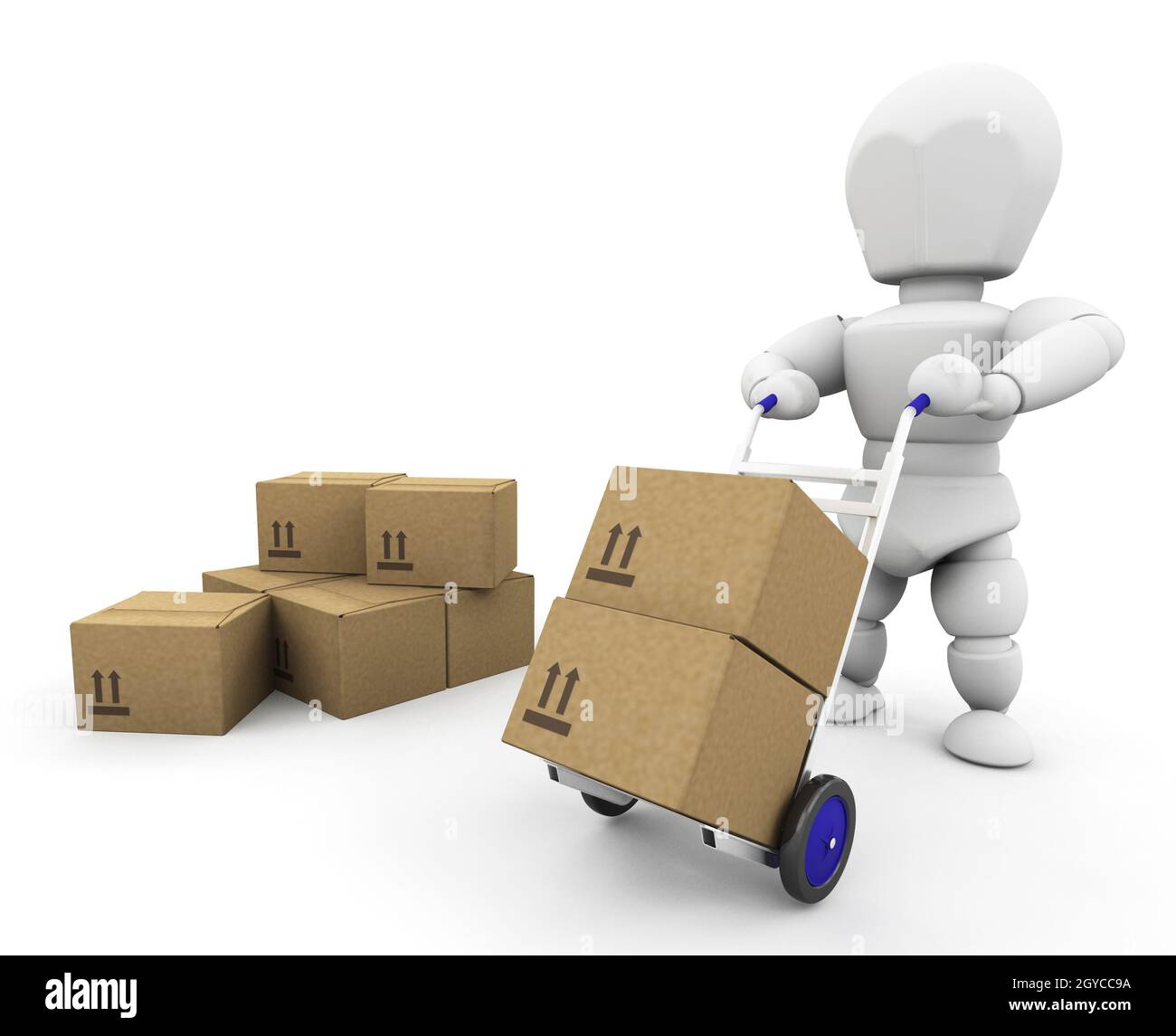 3D render of someone moving boxes Stock Photo - Alamy