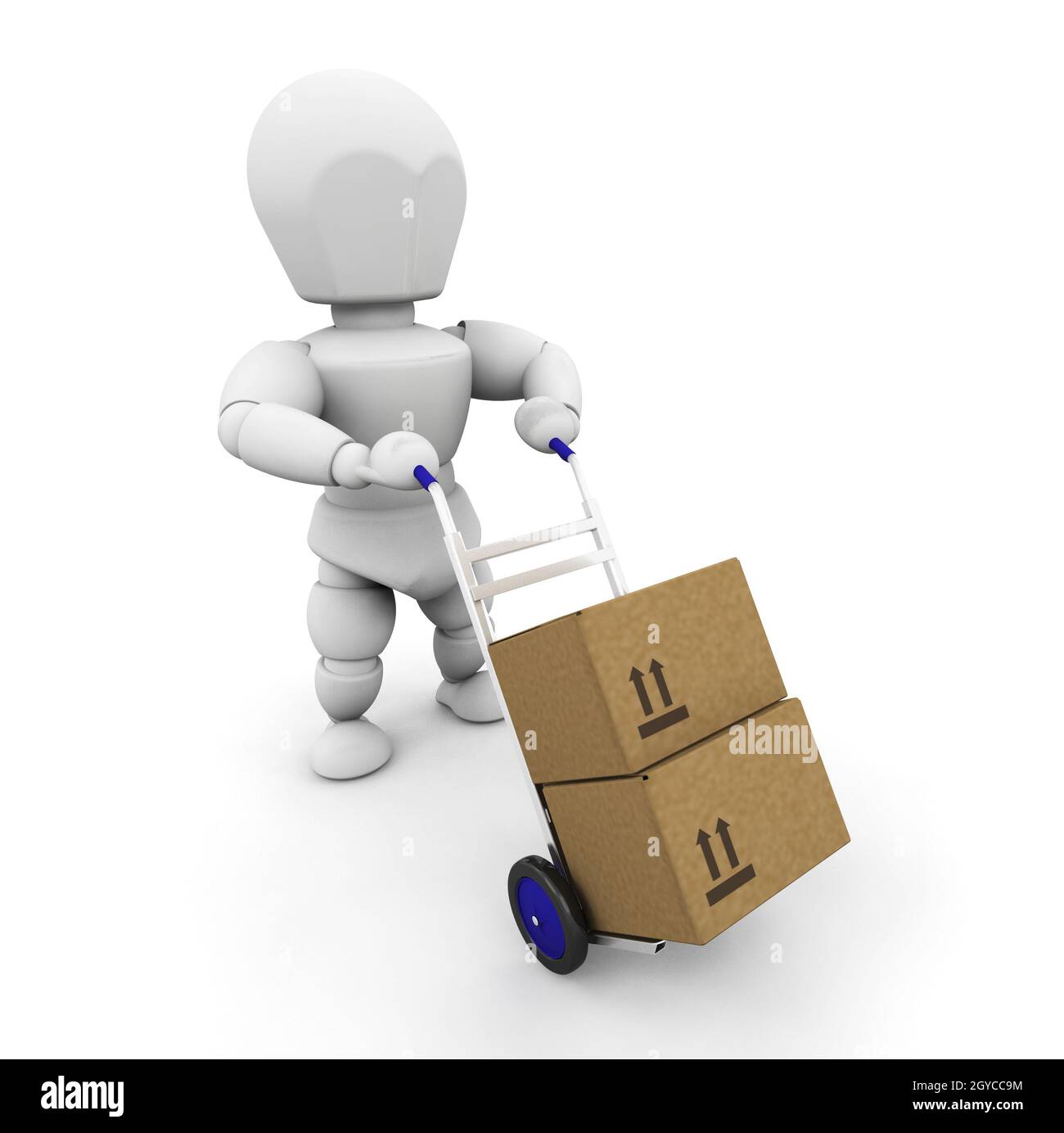 3D render of someone moving boxes Stock Photo - Alamy