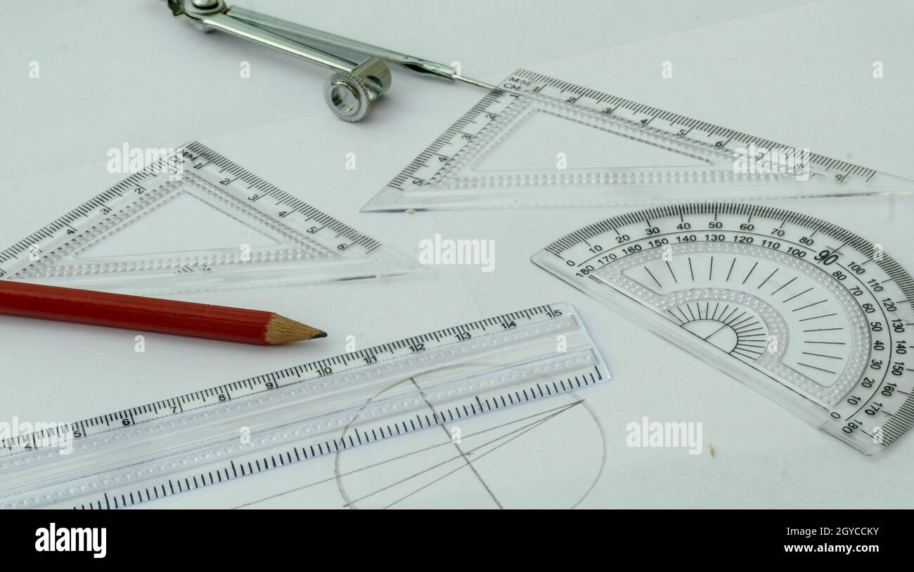 Design Professional services drawing tools close up Stock Photo - Alamy