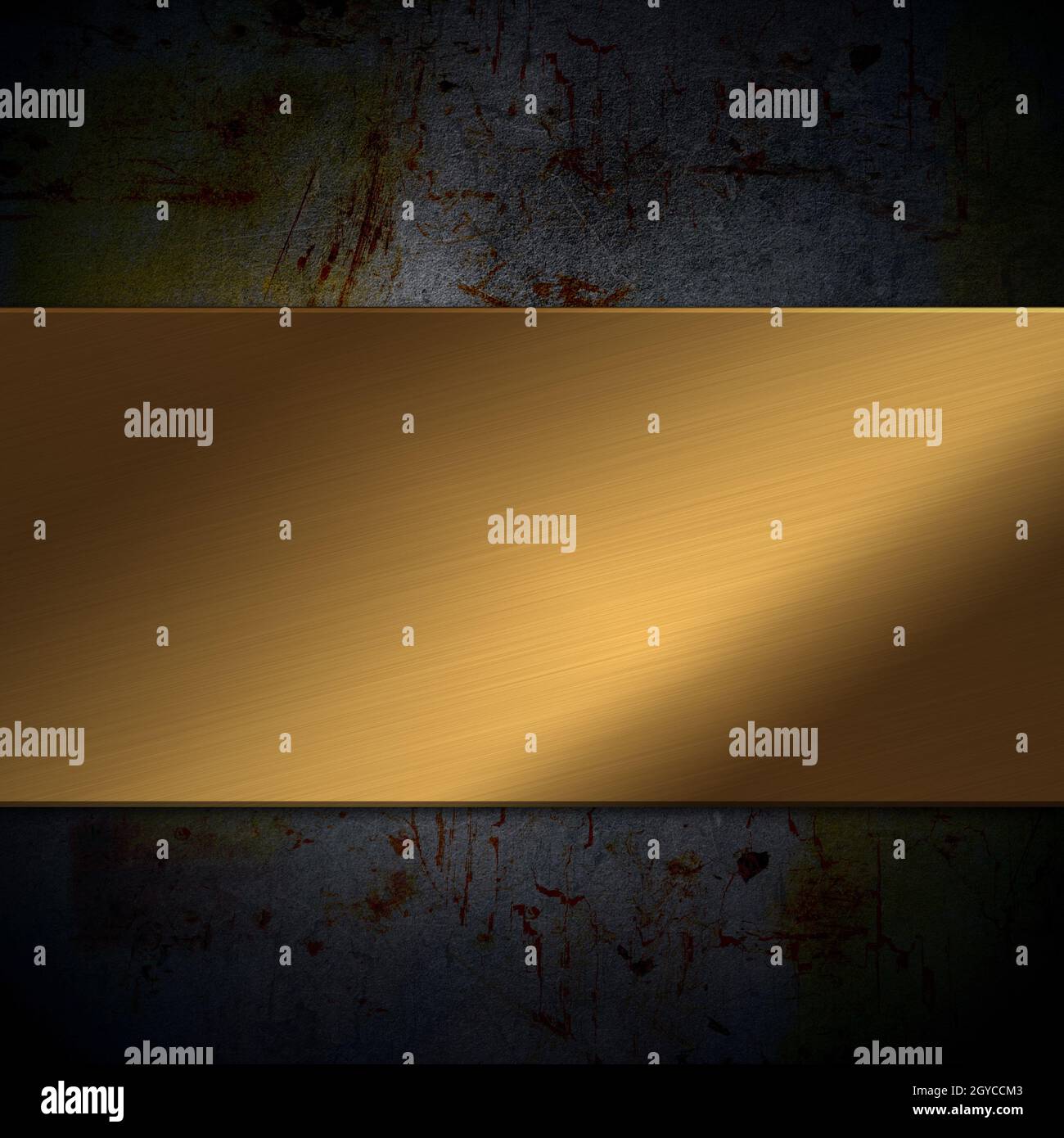 Shiny gold metal plate on a grunge background Stock Photo - Alamy