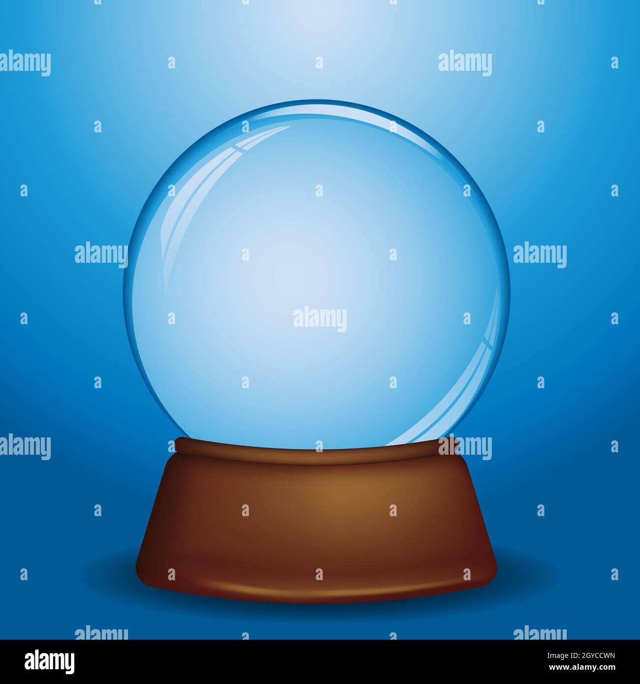 Illustration of an empty snow globe Stock Photo - Alamy