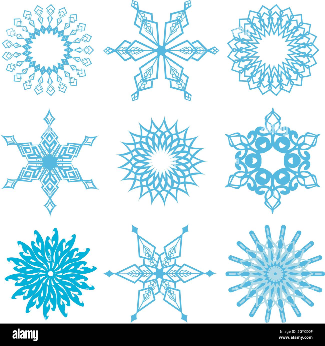Collection of different snowflake designs Stock Photo - Alamy