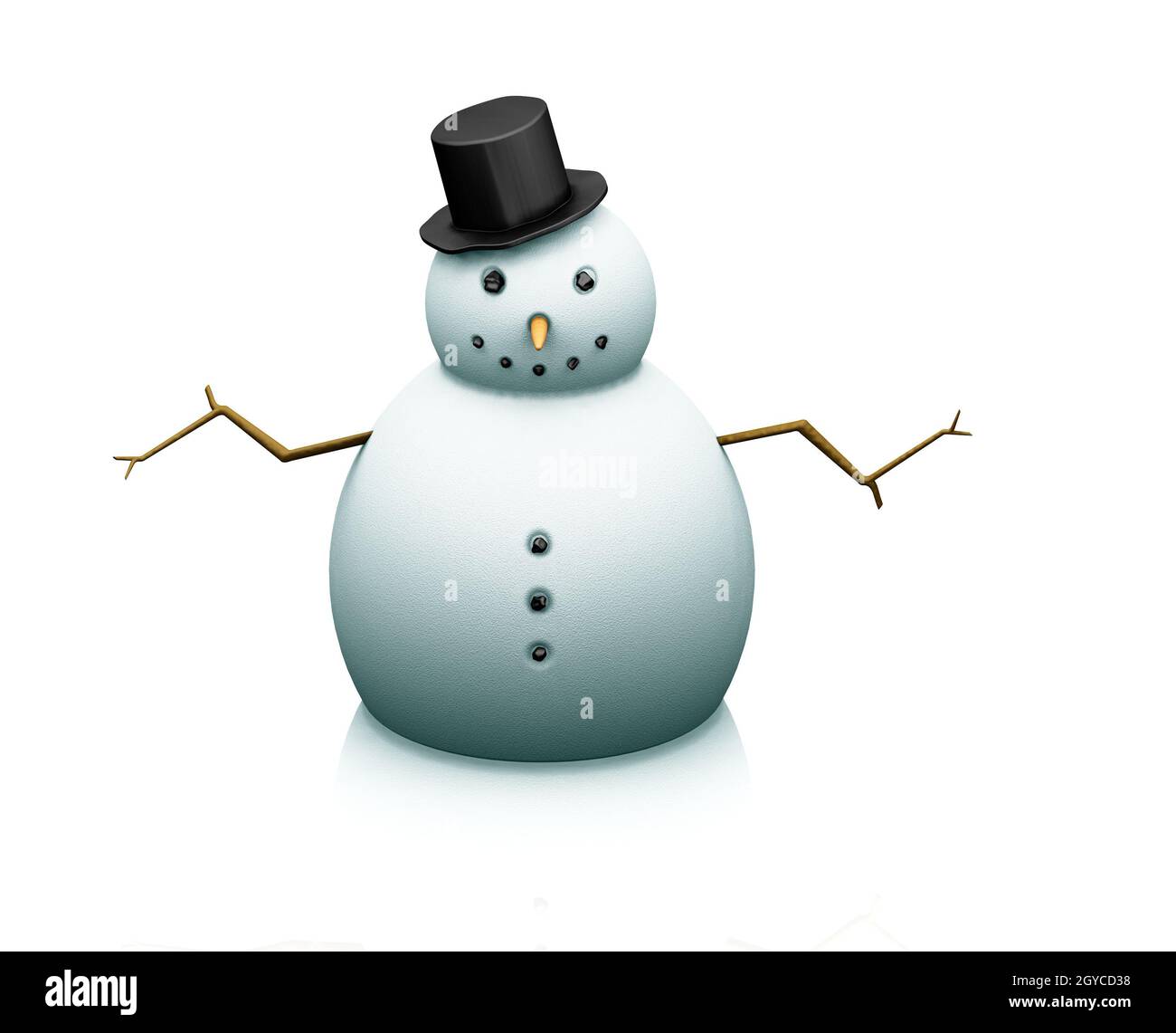 3D render of a snowman on a white background Stock Photo - Alamy