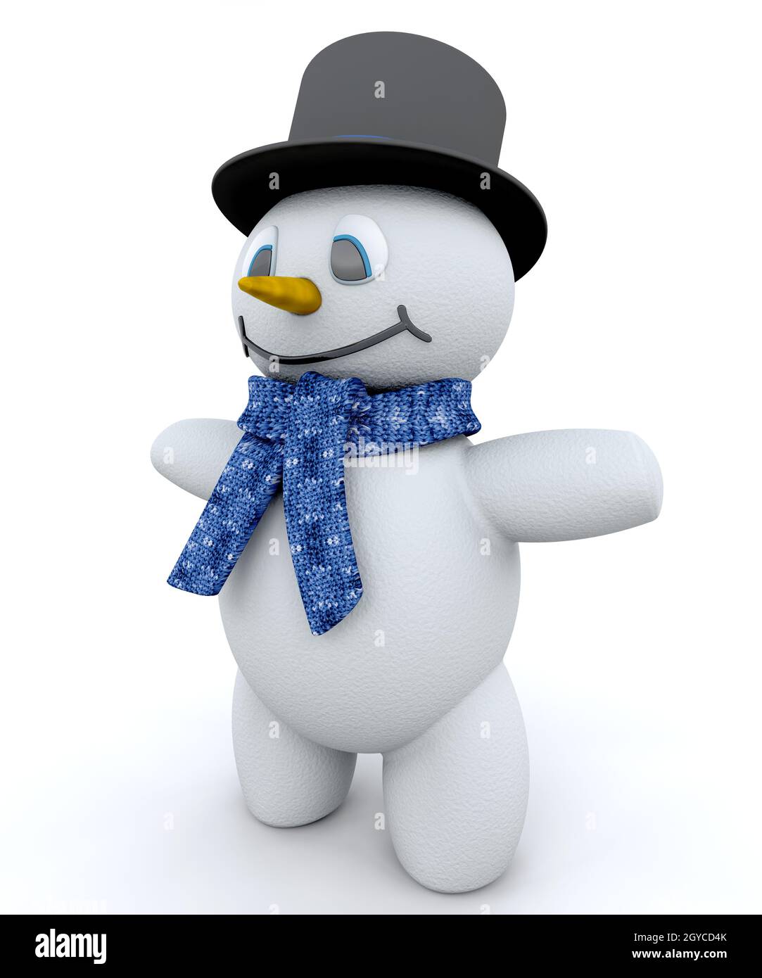 Snowman in top hat Stock Photo - Alamy